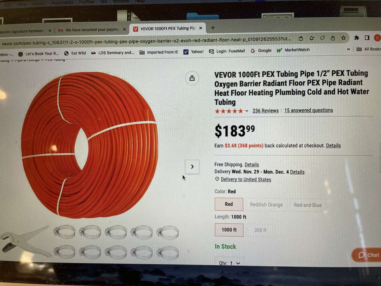 Pex 1/2 inch - Red - 7 boxes … | Home and Garden | ksl.com