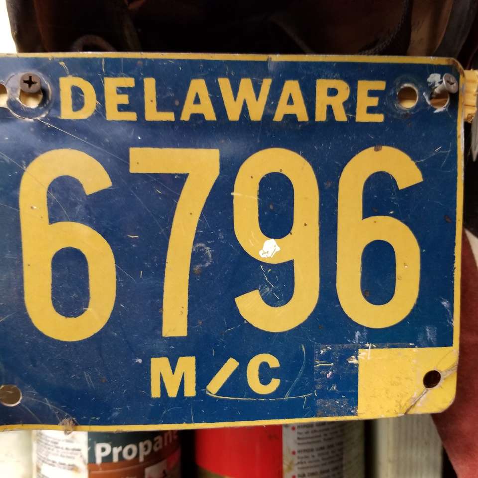Delaware motorcycle plate | Antiques | KSL Classifieds