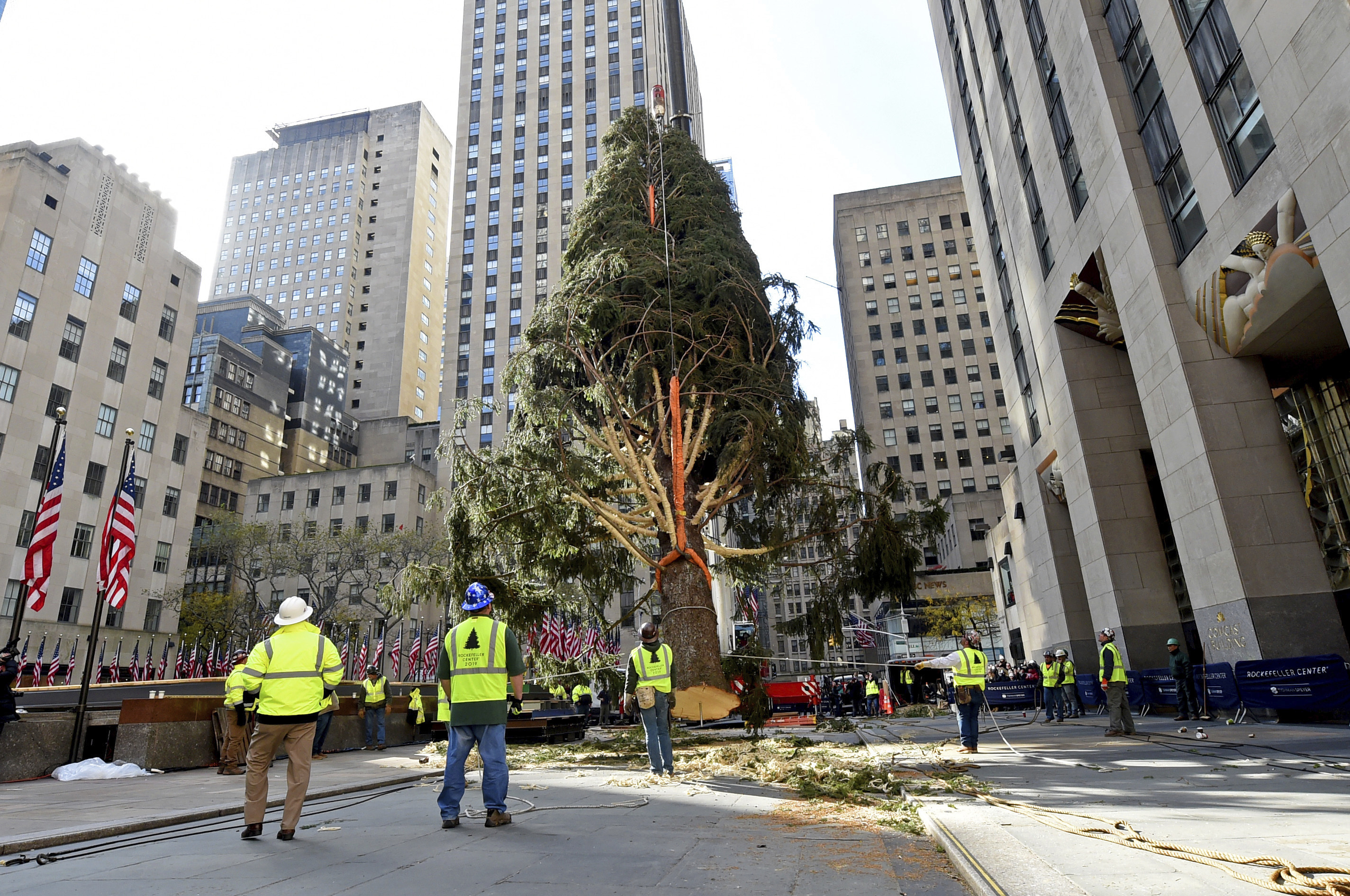 77-foot tree installed at New York City's Rockefeller Center | KSL.com