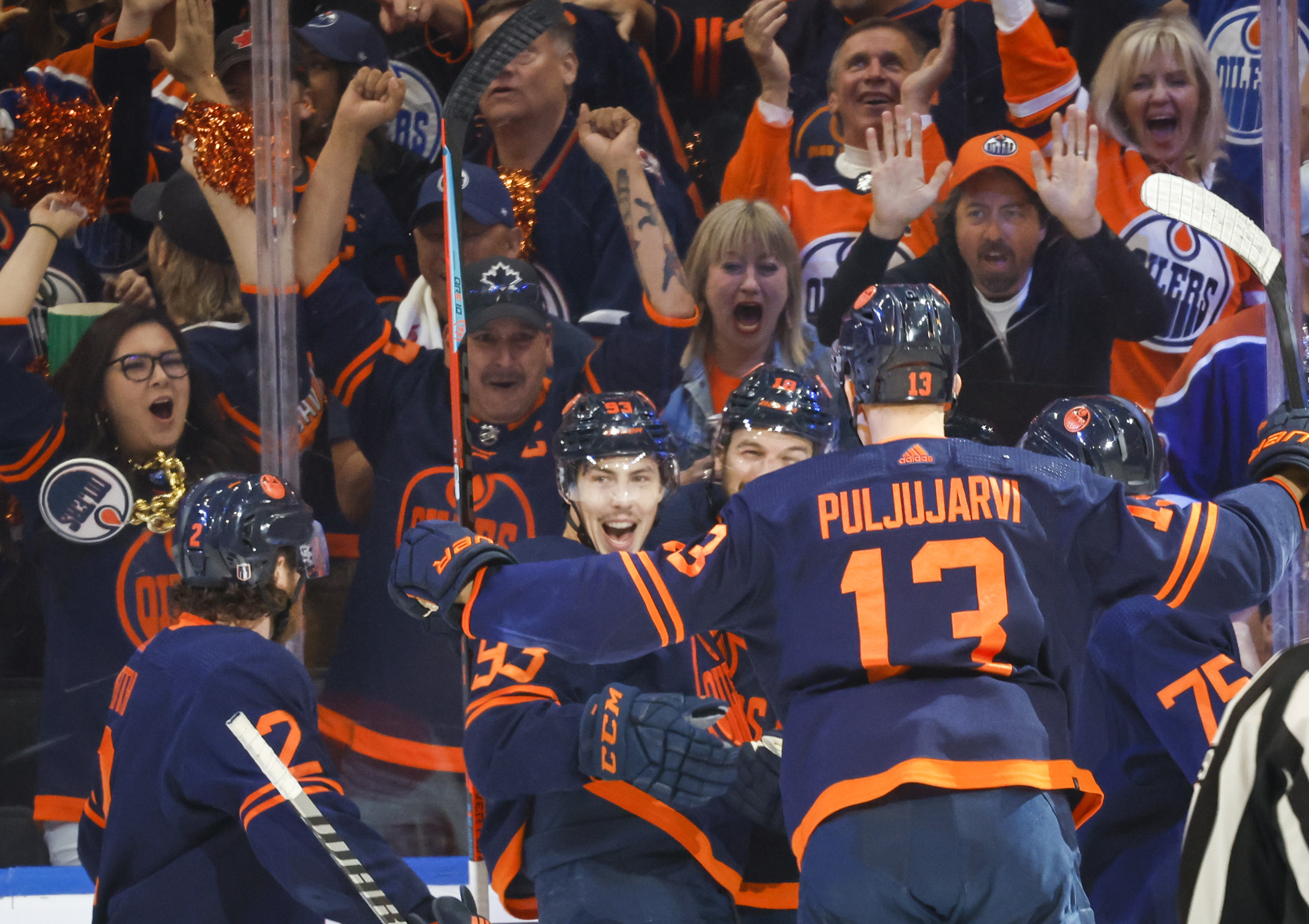 Oilers win 5-3, push Flames to the brink of elimination | KSL.com